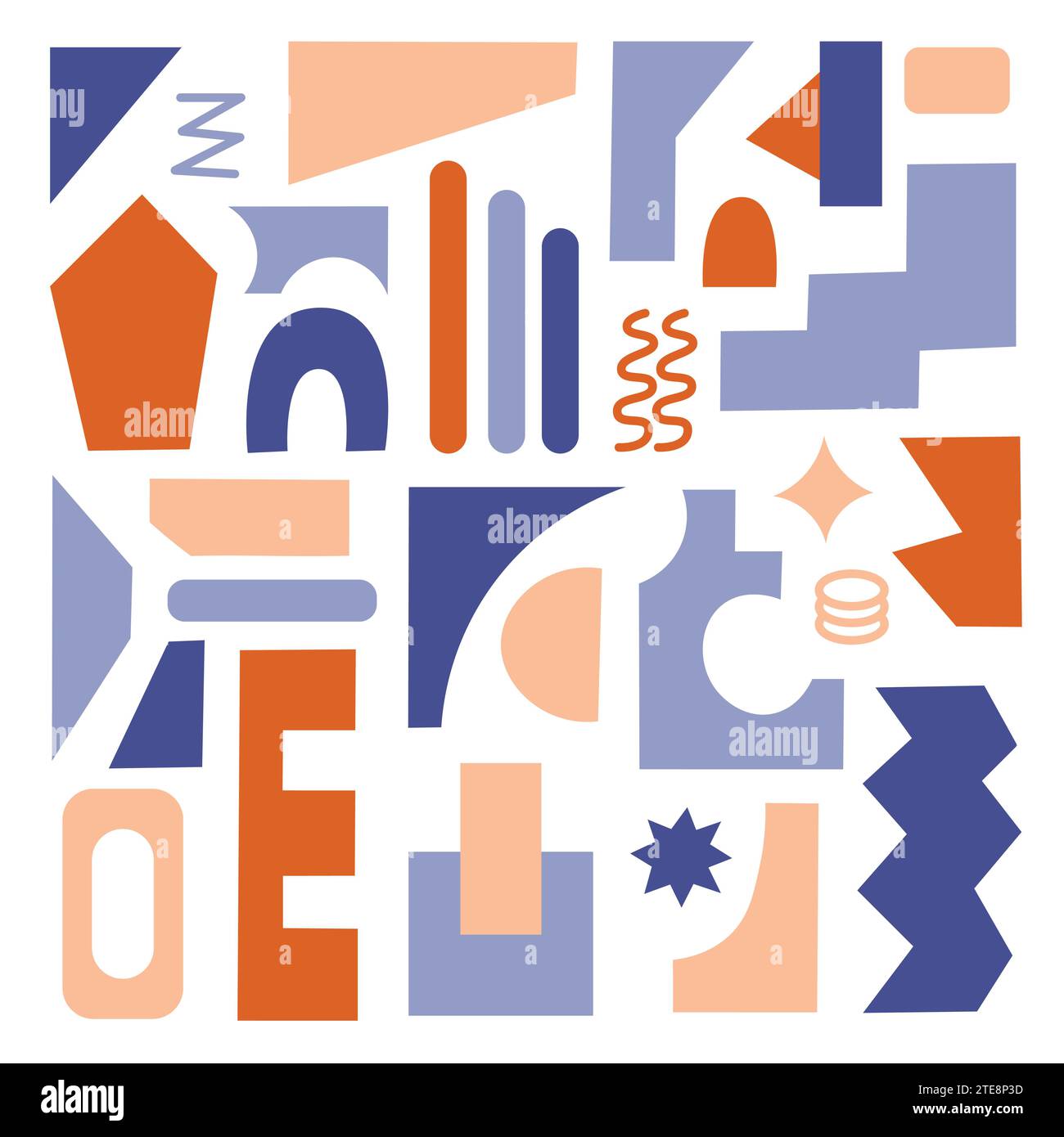 Set of Brutal abstract geometric shapes. Direction in architecture ...