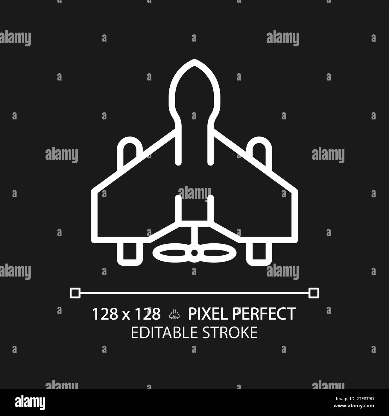 2D thin line pixel perfect white military drone icon Stock Vector Image ...