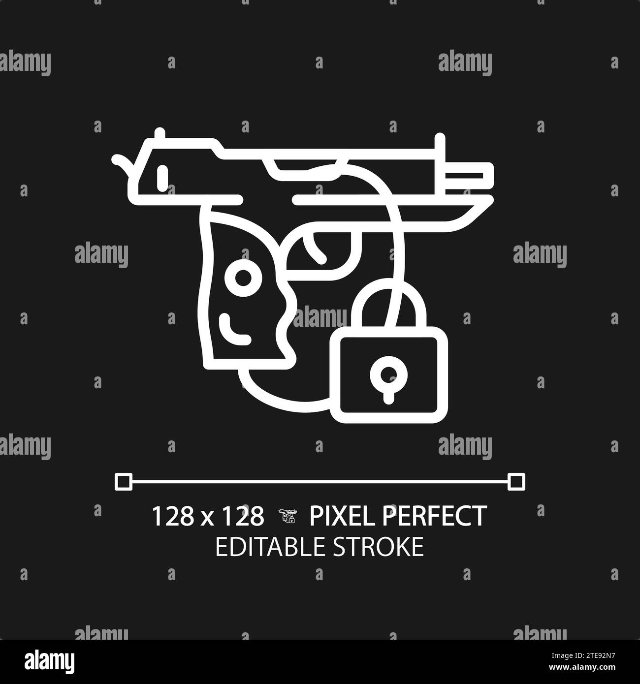 2D thin line pixel perfect white gun safety icon Stock Vector Image ...