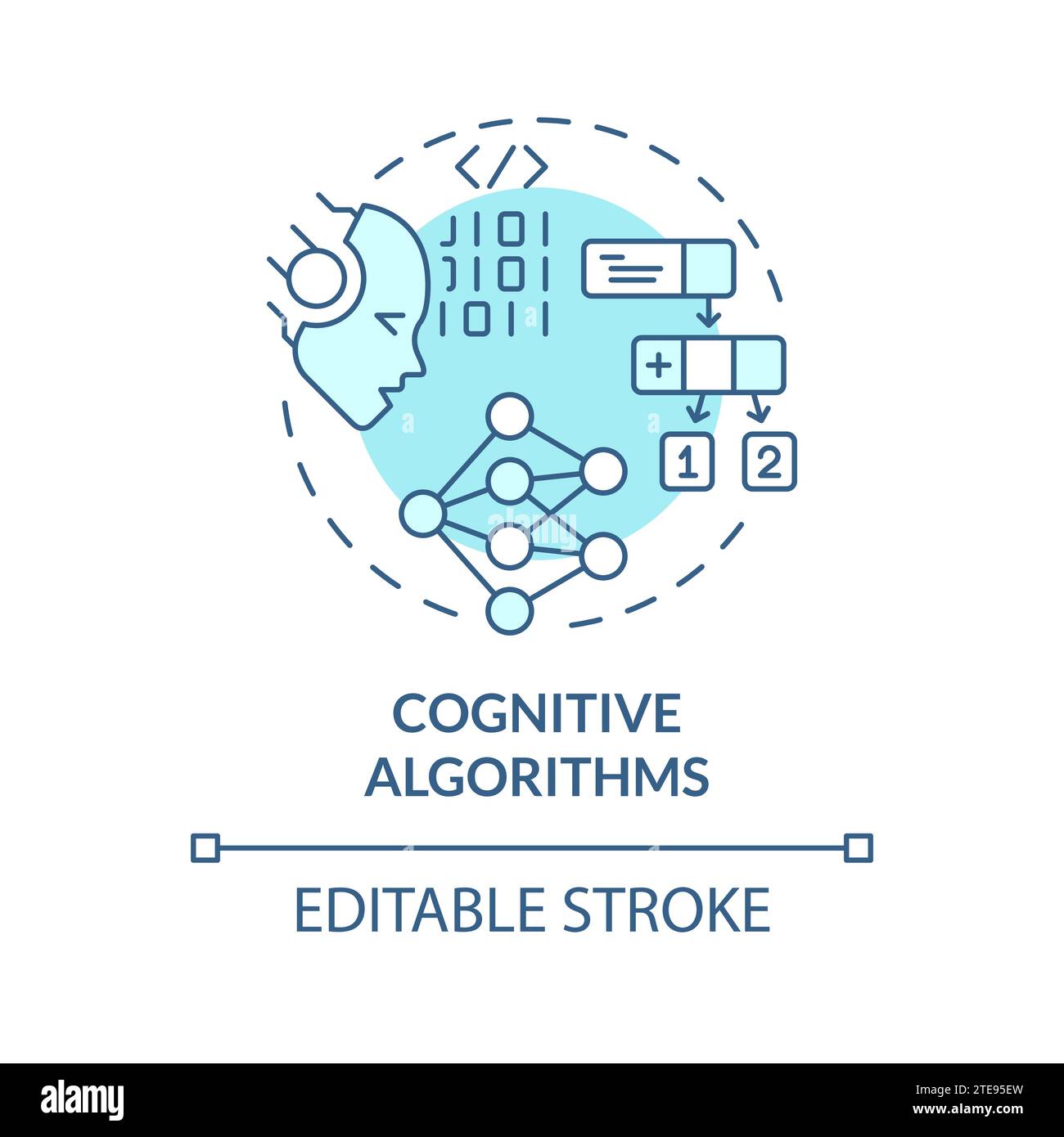 Thin line simple blue cognitive algorithms icon concept Stock Vector ... Thin line simple blue cognitive algorithms icon concept Stock Vector ...