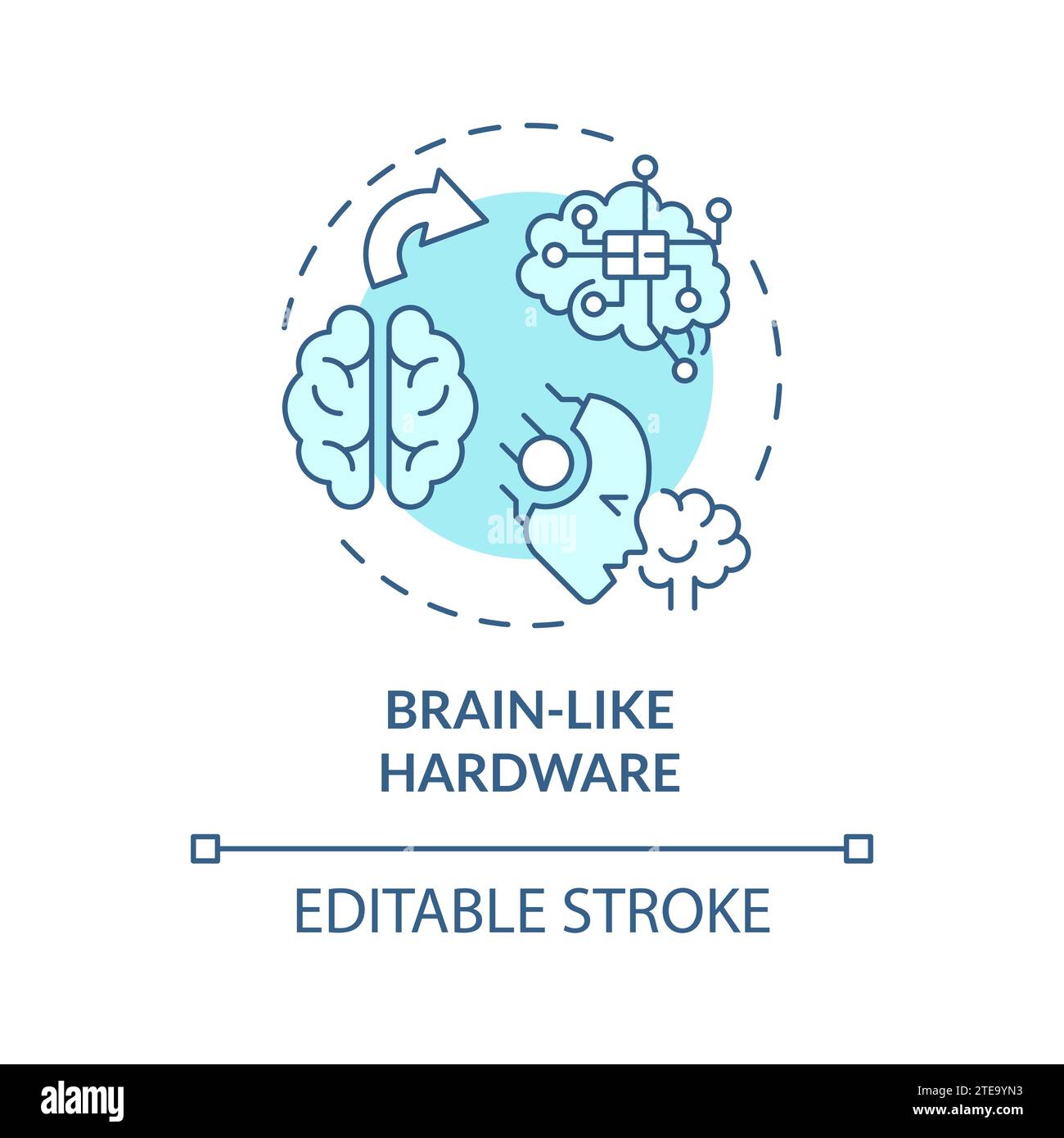Thin line simple blue brain like hardware icon concept Stock Vector Image & Art - Alamy