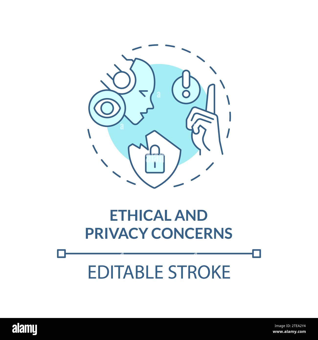 Thin line blue ethical and privacy concerns icon concept Stock Vector ...