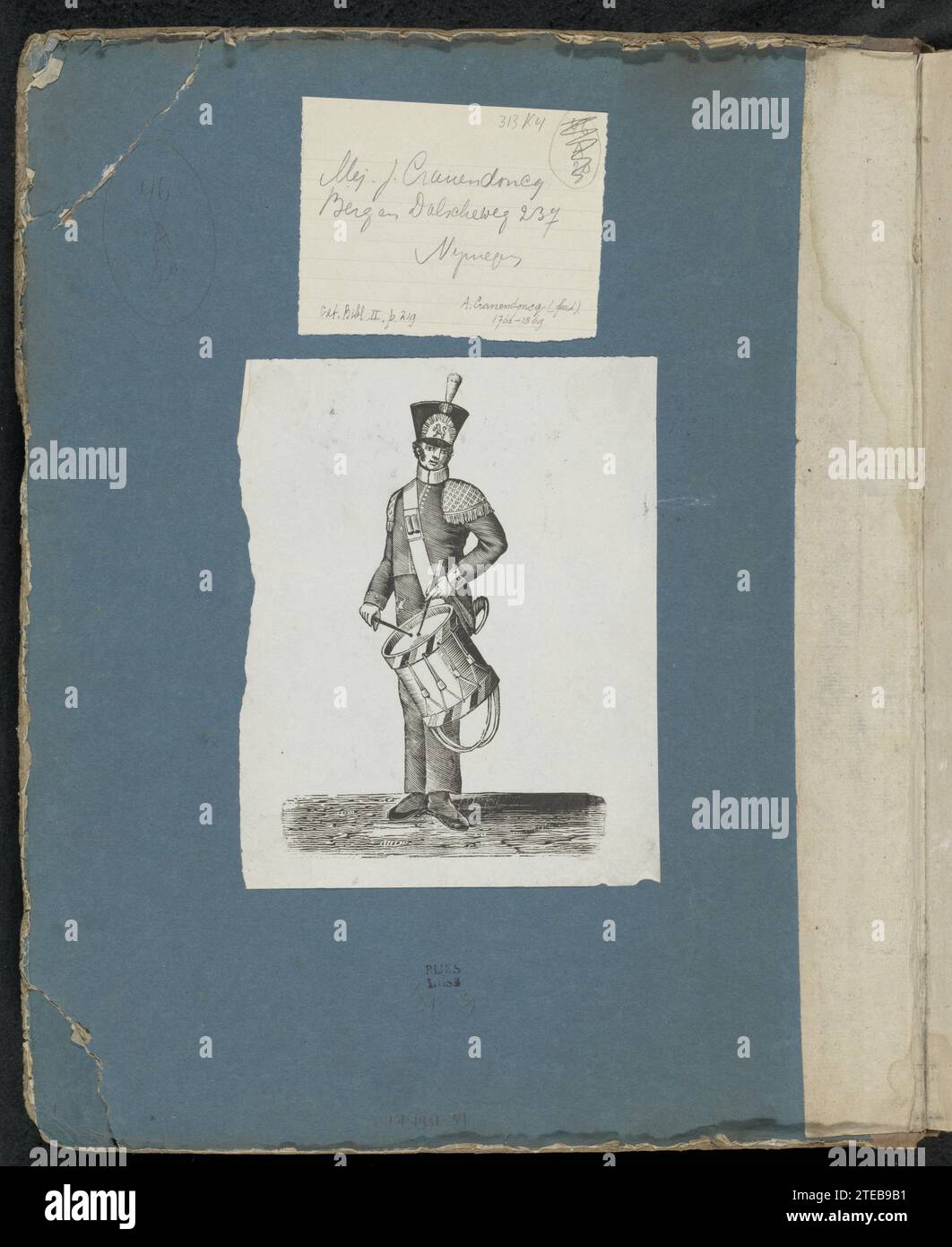 Album wrapper with address memorandum and presentation of a soldier ...