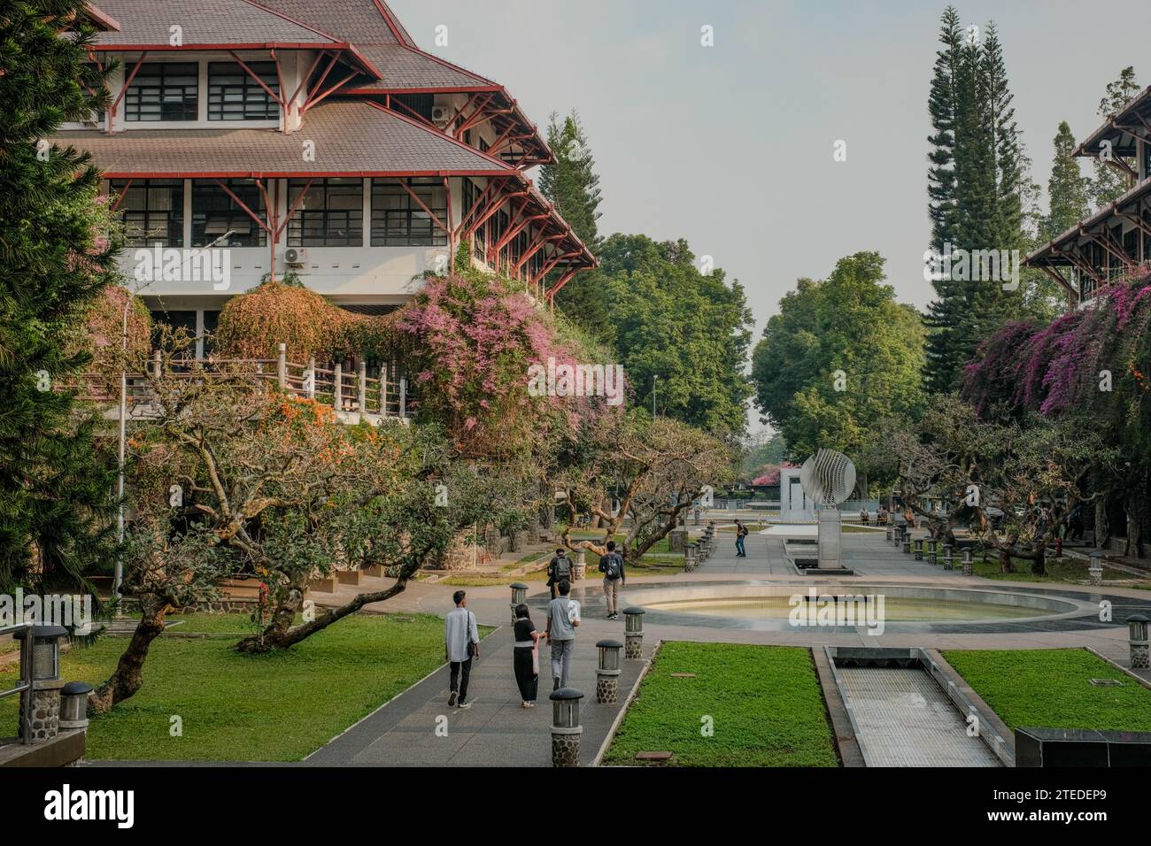 The lively ITB campus in Bandung, Indonesia, comes to life as people ...