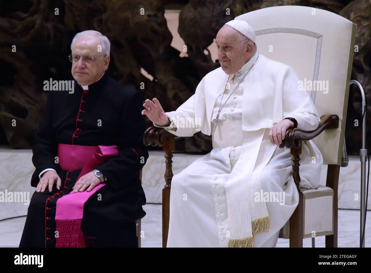 December 20, 2023 - POPE FRANCIS during the General Audience in the Paul VI Hall at the Vatican ...