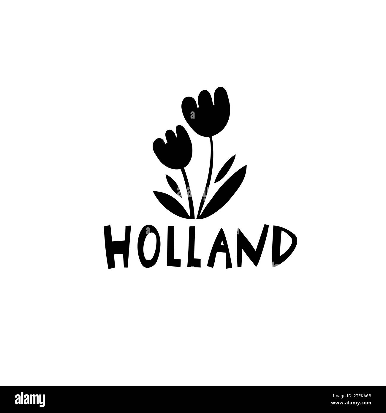 Vector Hand Drawn Netherlands Label. Travel Europe Illustration. Hand ...