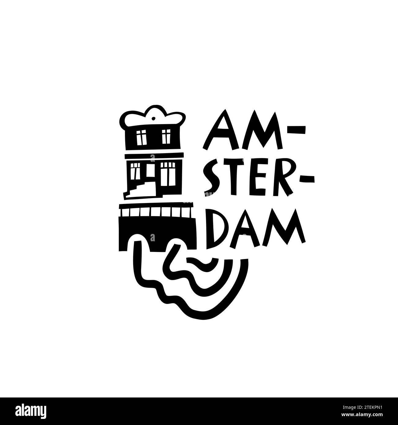 Vector Hand Drawn Netherlands Label. Travel Europe Illustration. Hand ...