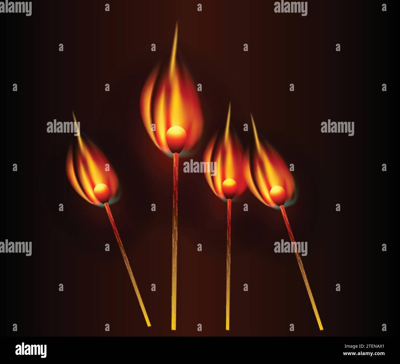 matchstick illustration with flame Stock Vector Image & Art - Alamy