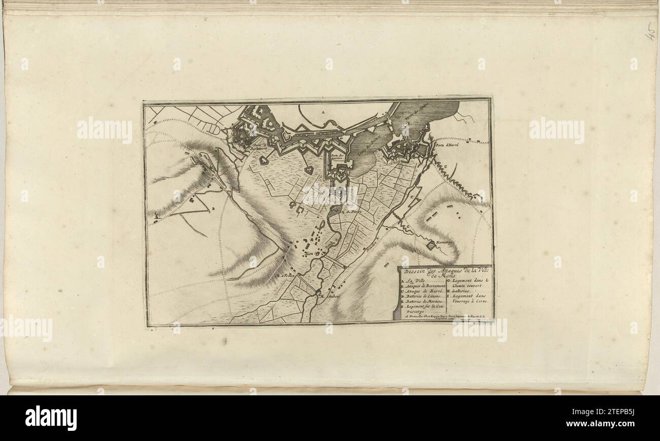 Map of the siege of mons hi-res stock photography and images - Alamy