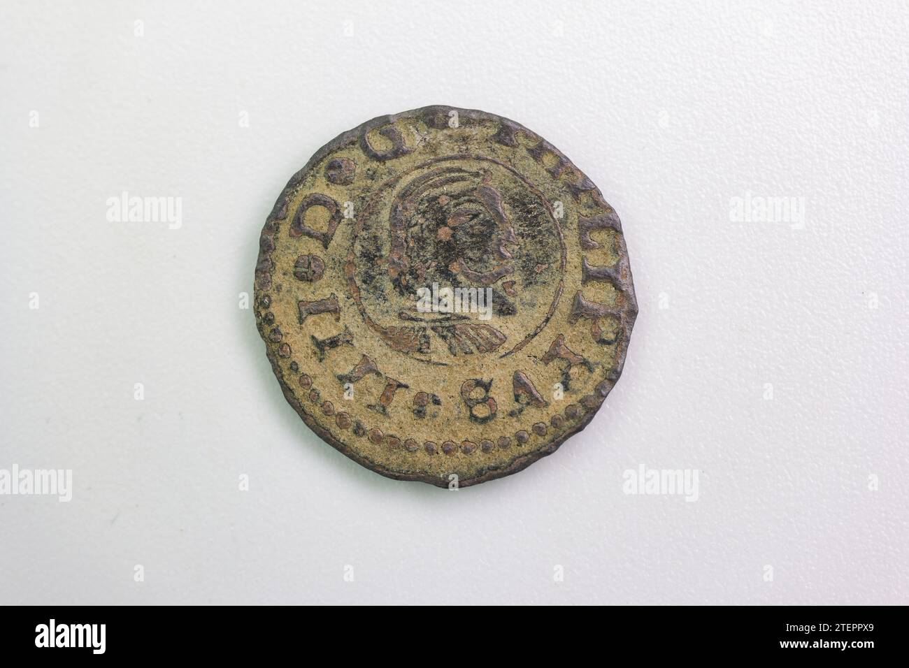 old coin on white background with background cutout historical metal ...