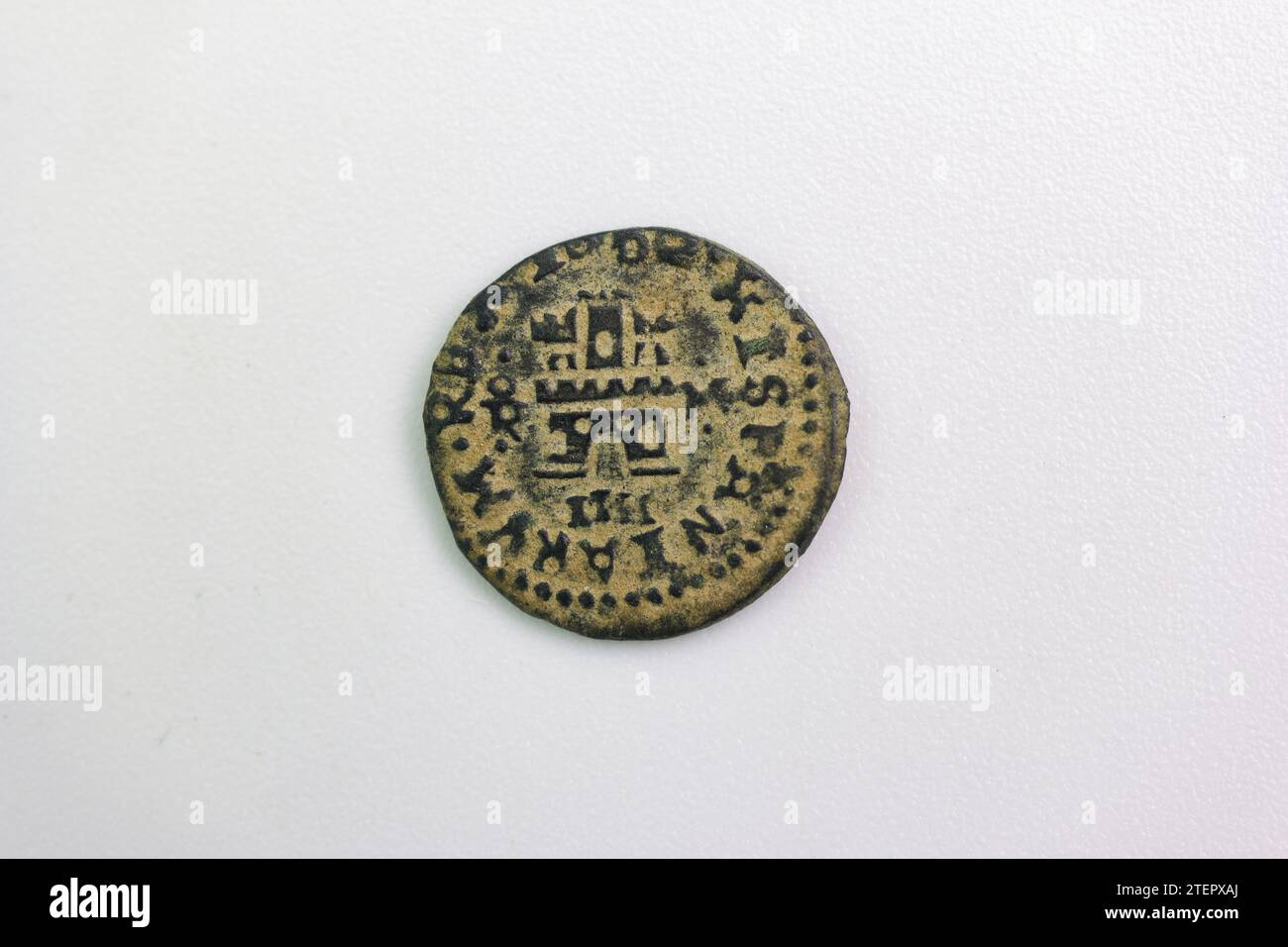old coin on white background with background cutout historical metal ...