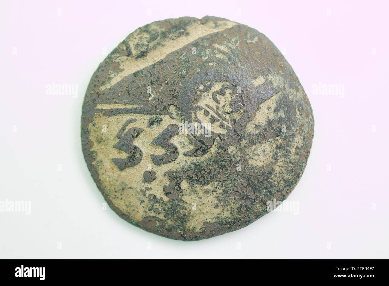 old coin on white background with background cutout historical metal ...