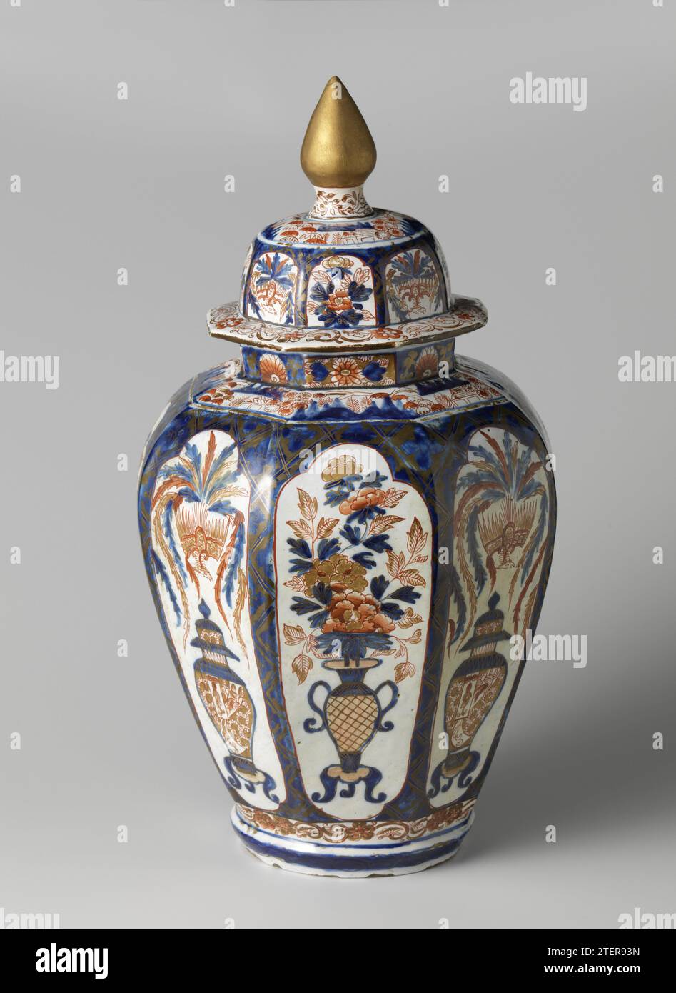 Pot with lid, part of a cupboard set, the 3 clocks (attributed to), c ...