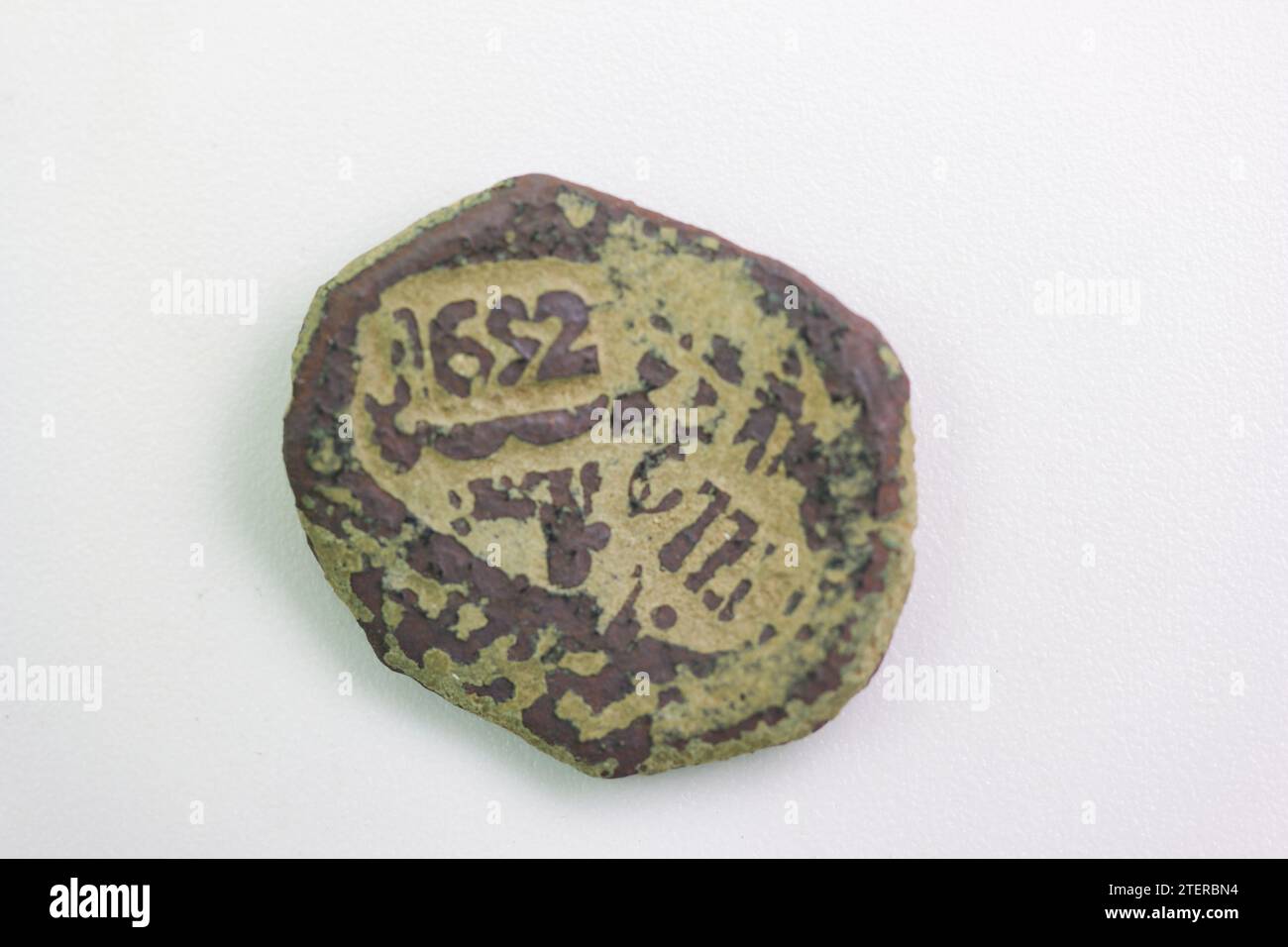 old coin on white background with background cutout historical metal ...