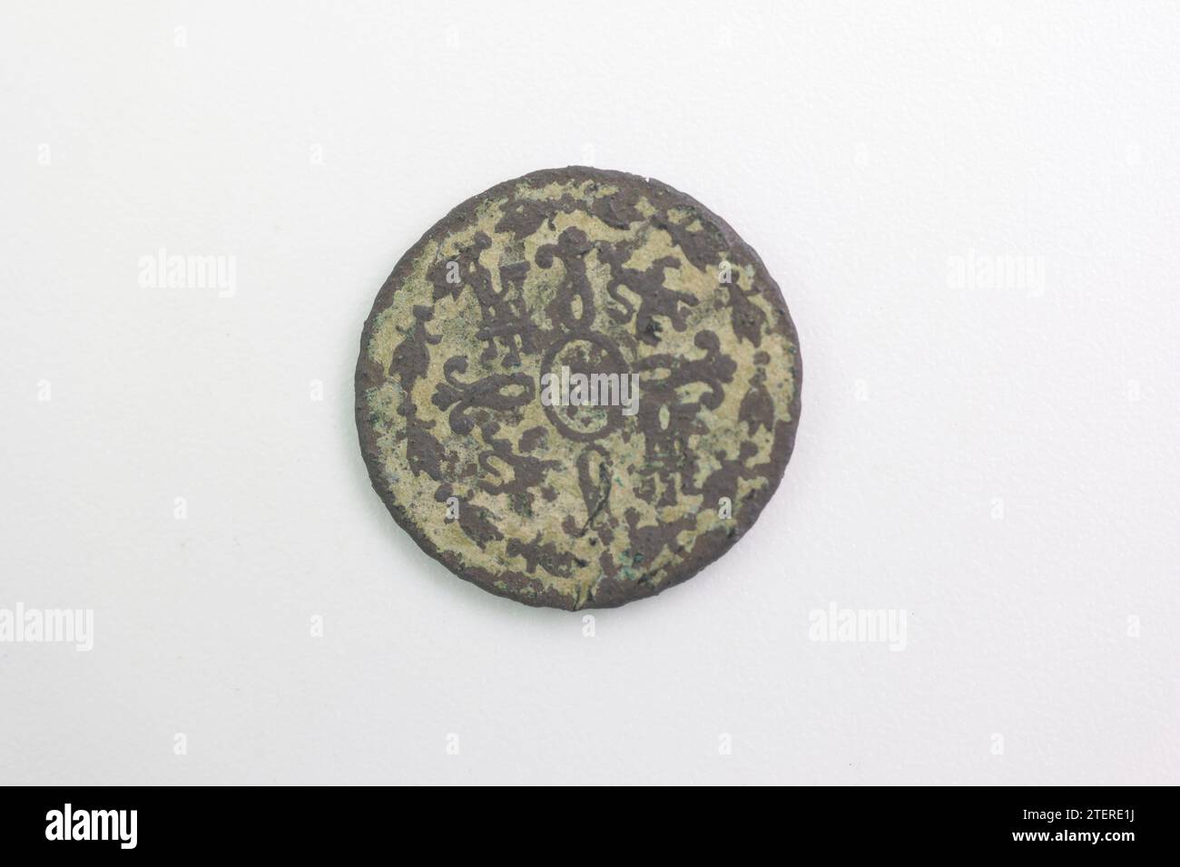 old coin on white background with background cutout historical metal ...
