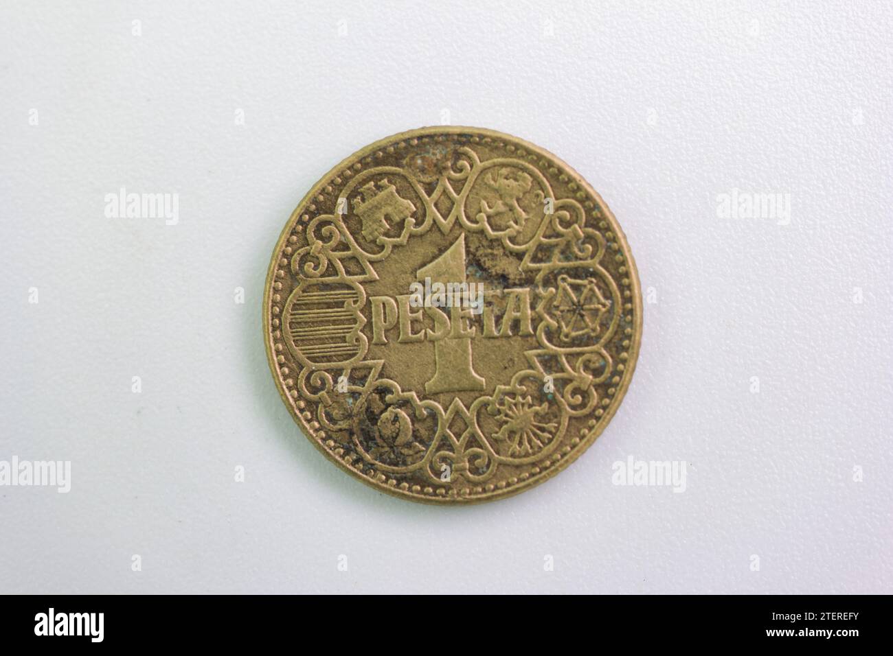 old coin on white background with background cutout historical metal ...