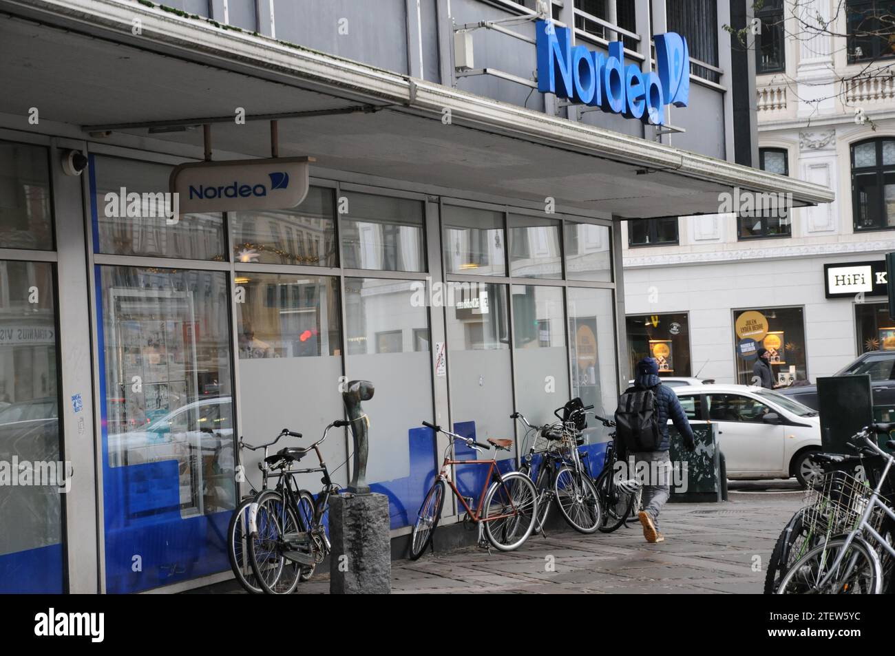Copenhagen, Denmark /20 December 2023/Nordea bank' branch in danish ...