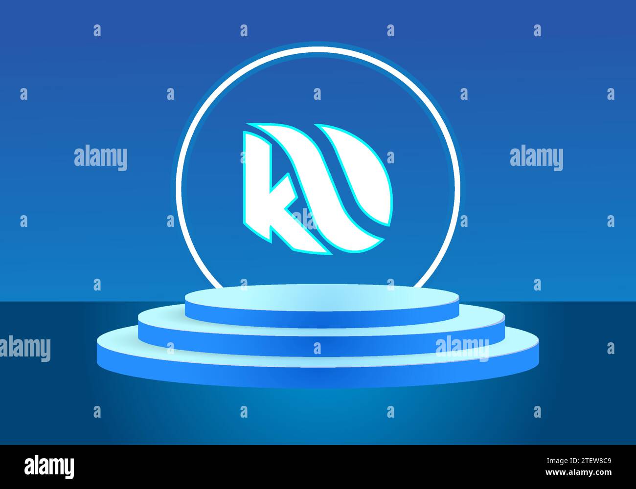 Letter Kd blue logo sign. Vector logo design for business Stock Vector ...