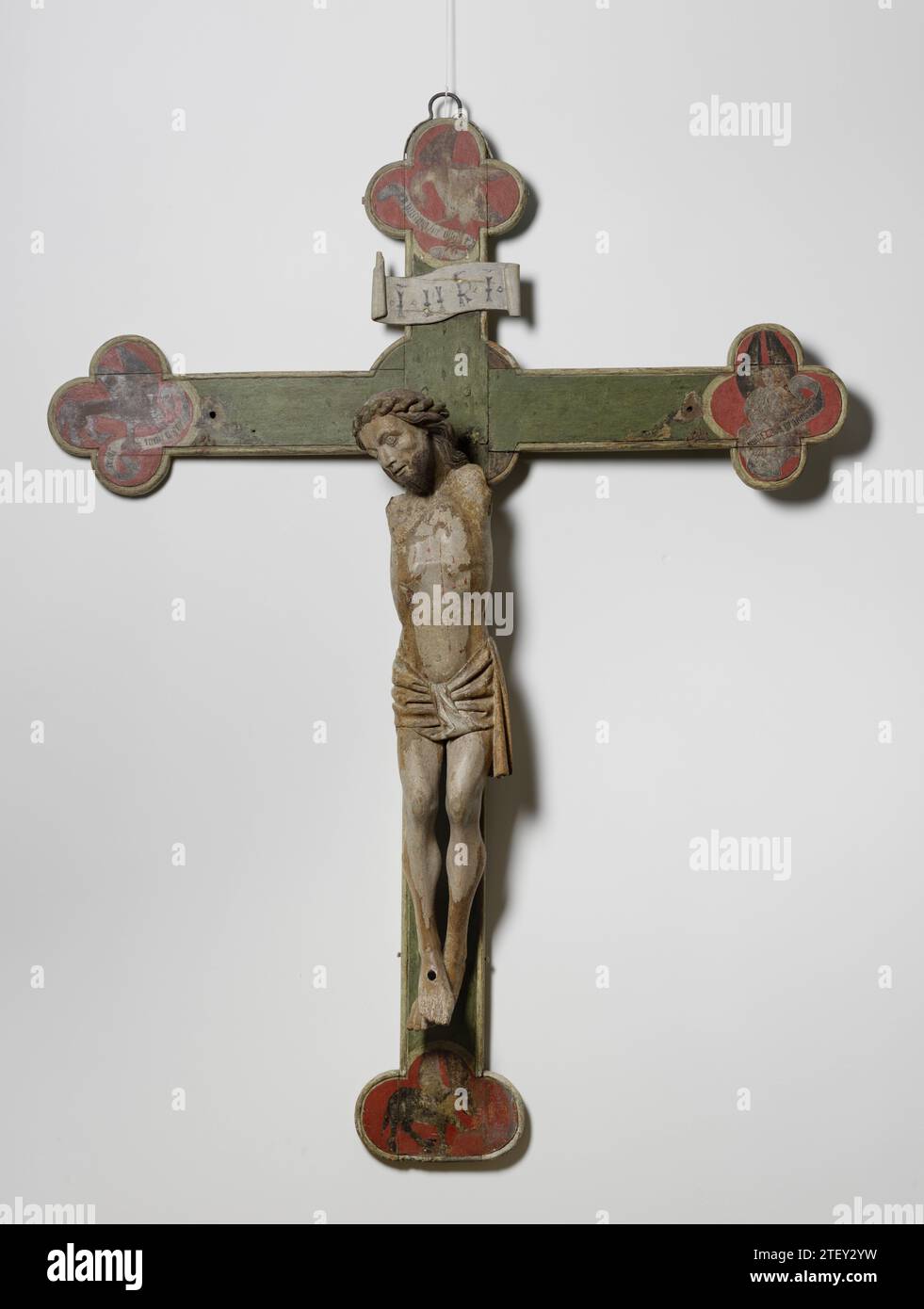 Crucifix, anonymous, c. 1470 - c. 1490 The head with thorn crown hangs ...