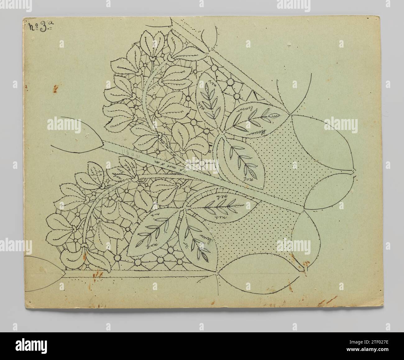 Kant pattern for a rug of bobbin with golden rain branches and flowers ...