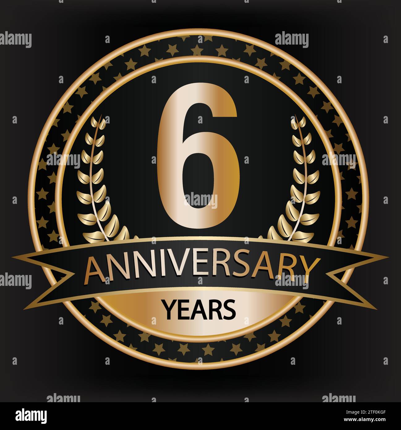 6th anniversary distinctive stamp Stock Vector Image & Art - Alamy