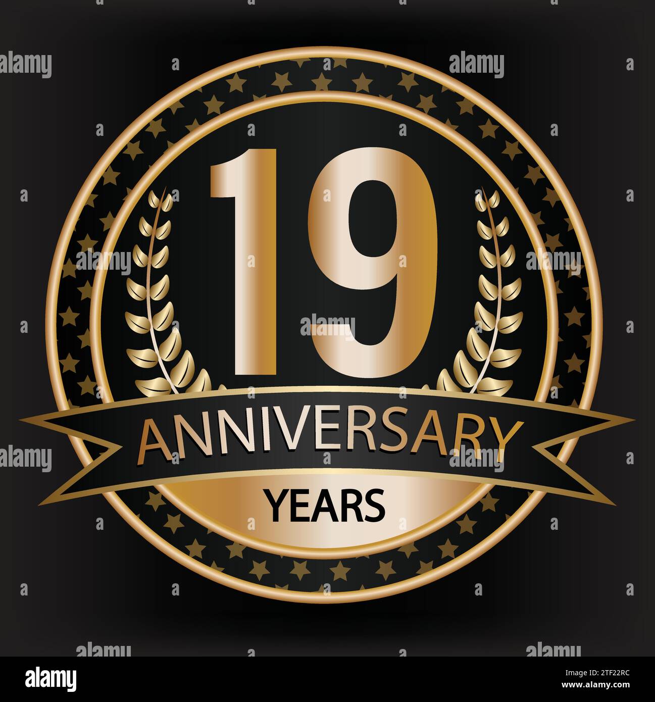 19 th anniversary distinctive stamp Stock Vector Image & Art - Alamy