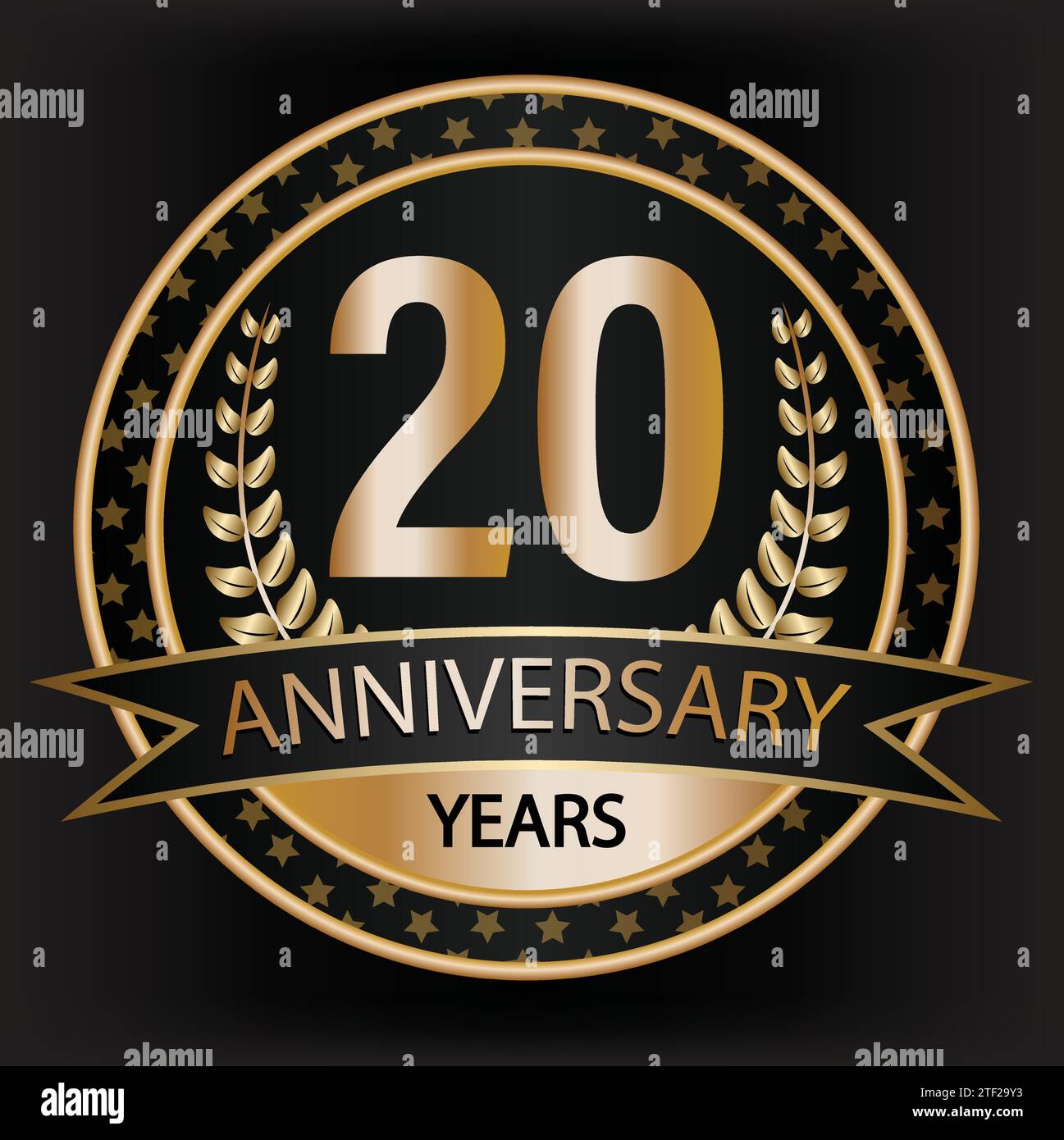 Golden badge 20 years anniversary hi-res stock photography and images ...