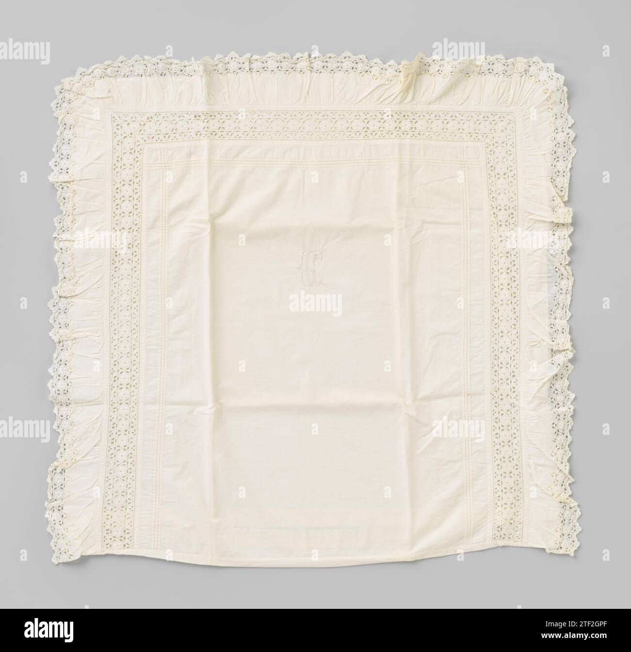 Sierloop van Linen, with monogram G.C.,, 1900 - 1950 Germany linen ...