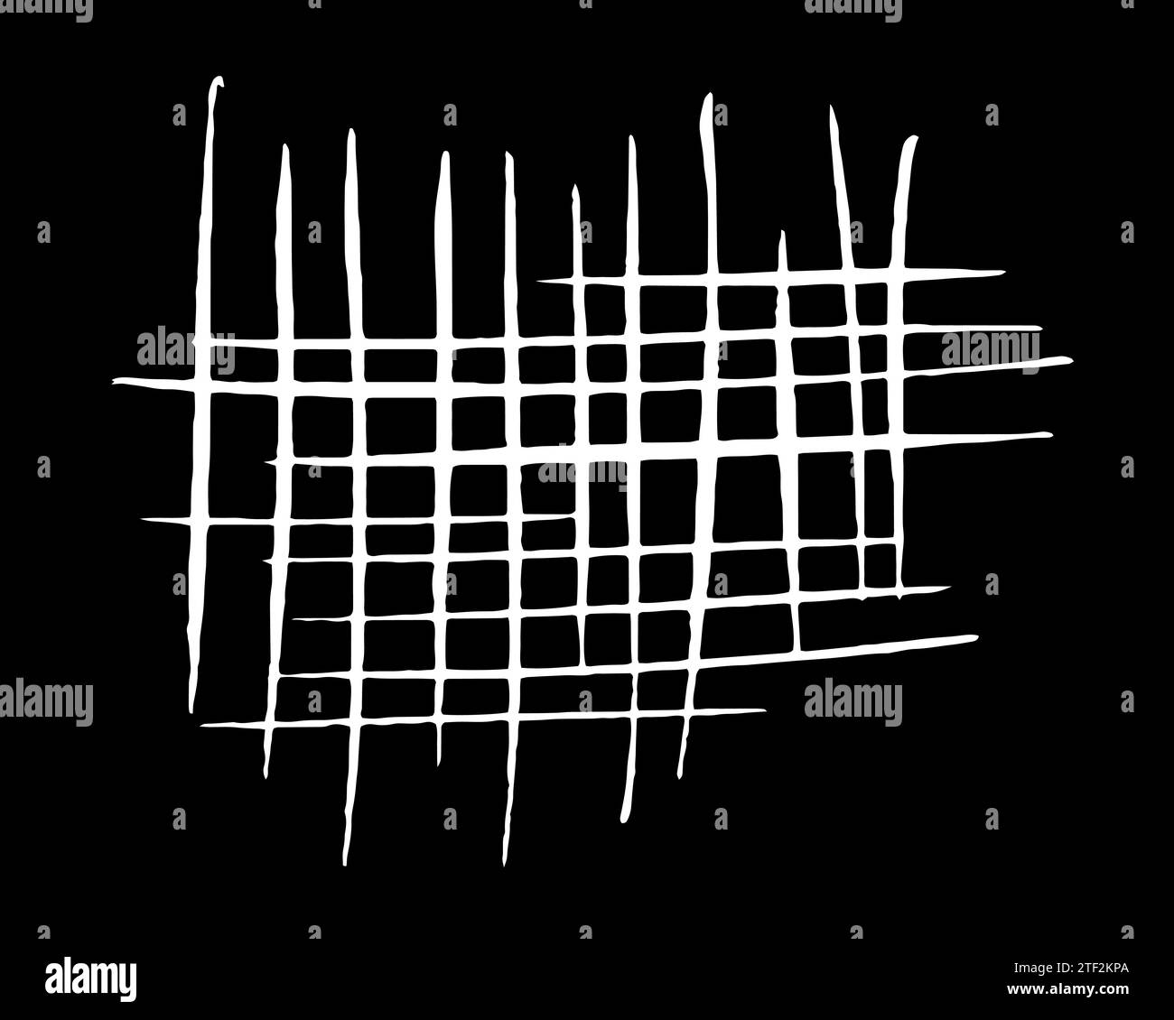 Hatching texture hand painted with white brush stroke, on black ...