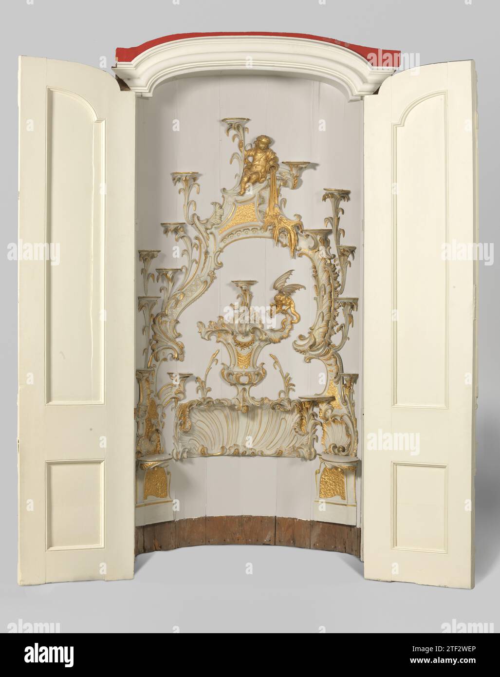 Buffetnis made of painted pine with a double door of oak, anonymous ...