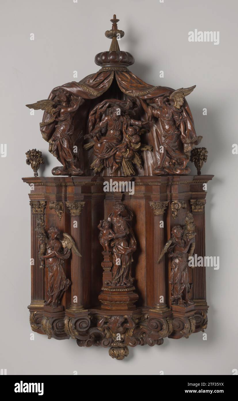 Parts of Devotion altar with Mary and Christ child between two angels ...