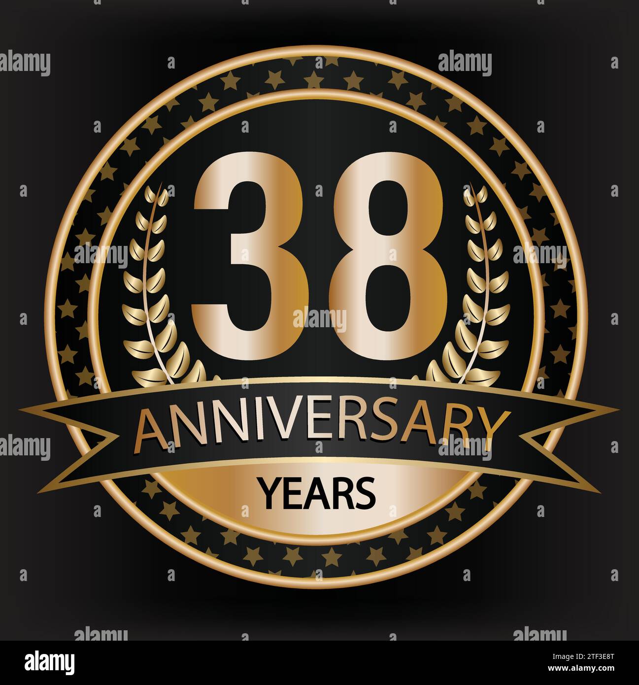 38 th anniversary distinctive stamp Stock Vector Image & Art - Alamy