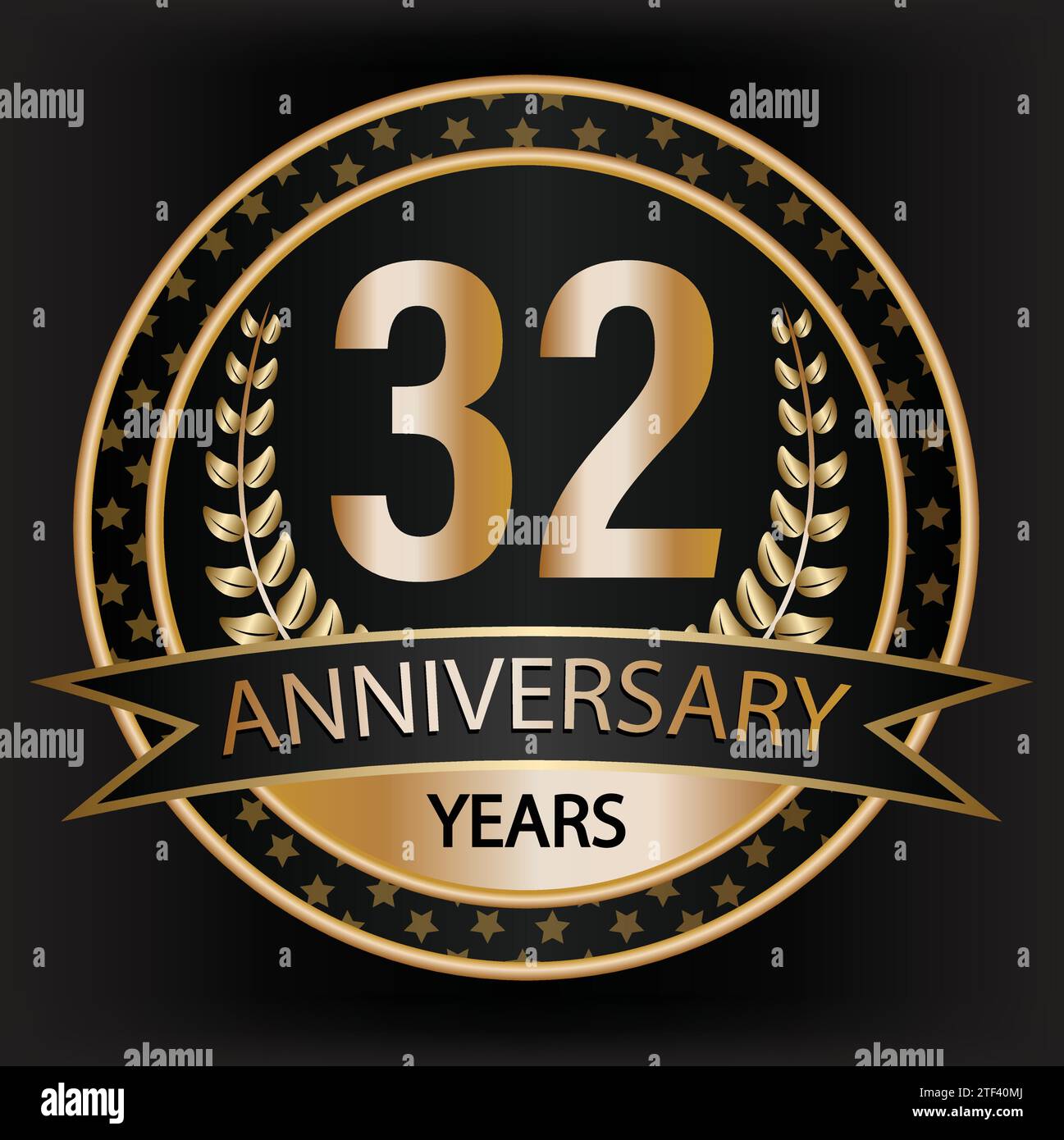 32 th anniversary distinctive stamp Stock Vector Image & Art - Alamy