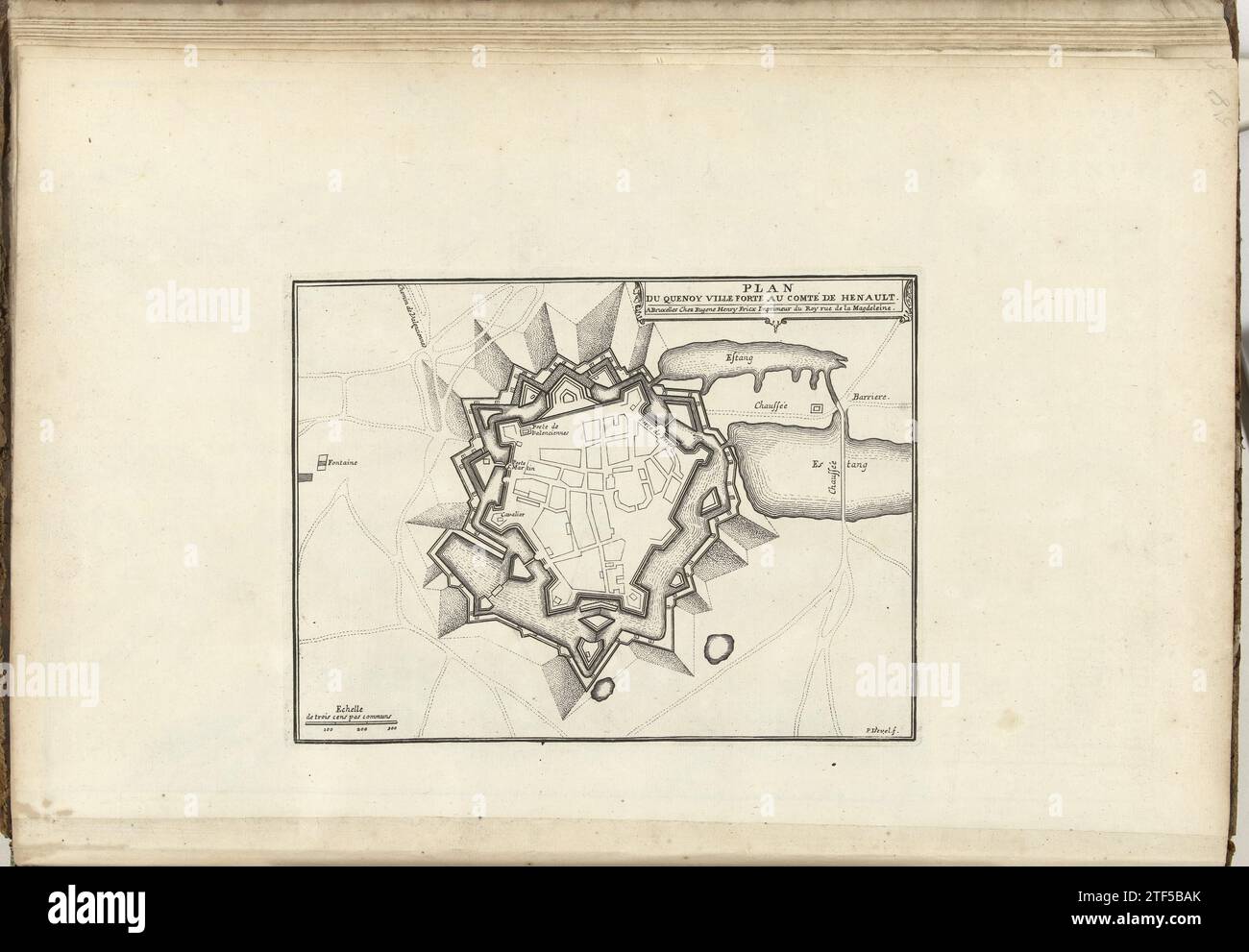 Map of Le Quesnoy, 1712, 1712 Map of Le Quesnoy, besieged by the Allies ...