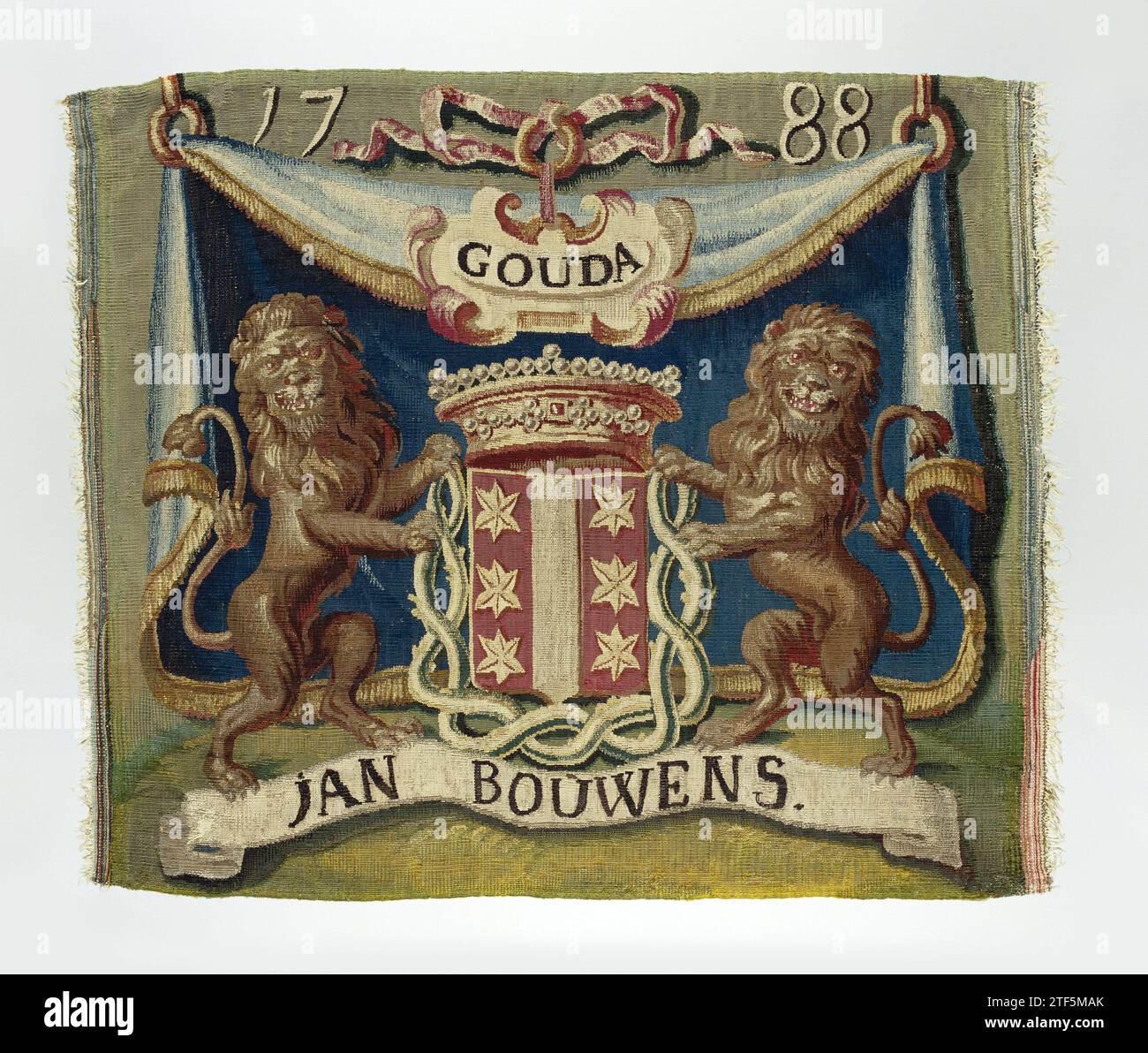 Cushion cover with the city coat of arms of Gouda, Jacob van der Borcht ...