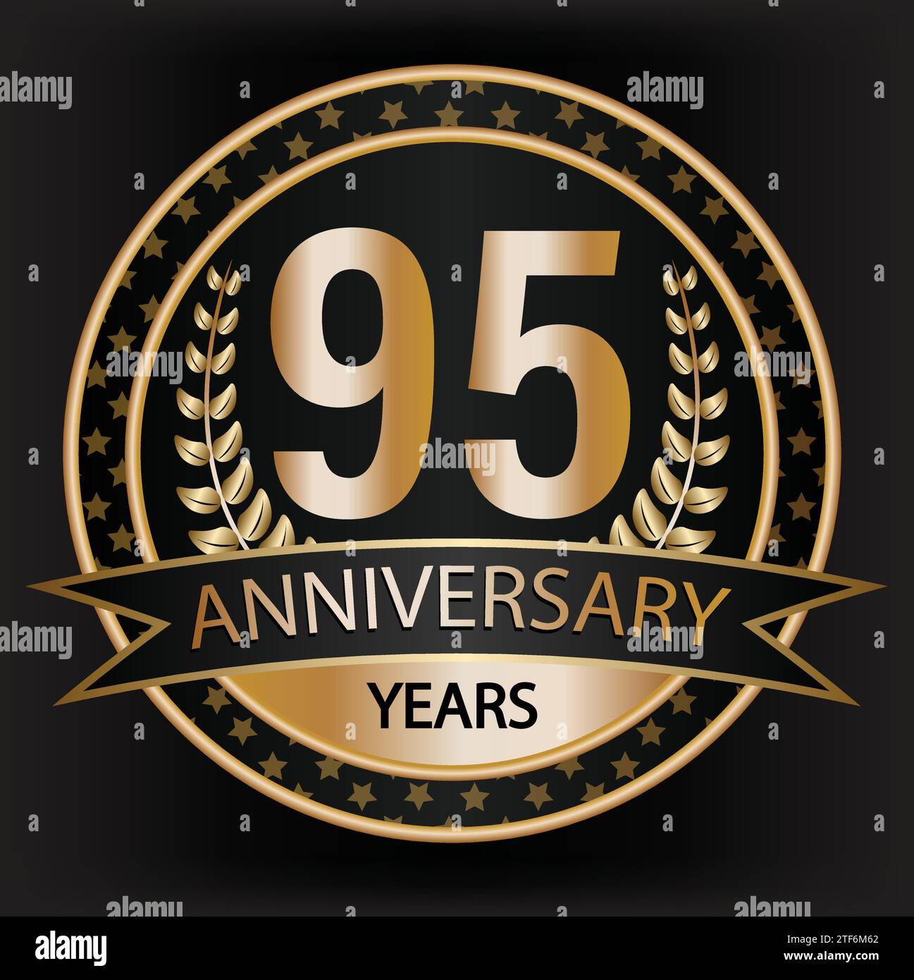 Golden 95 years anniversary Stock Vector Images - Alamy