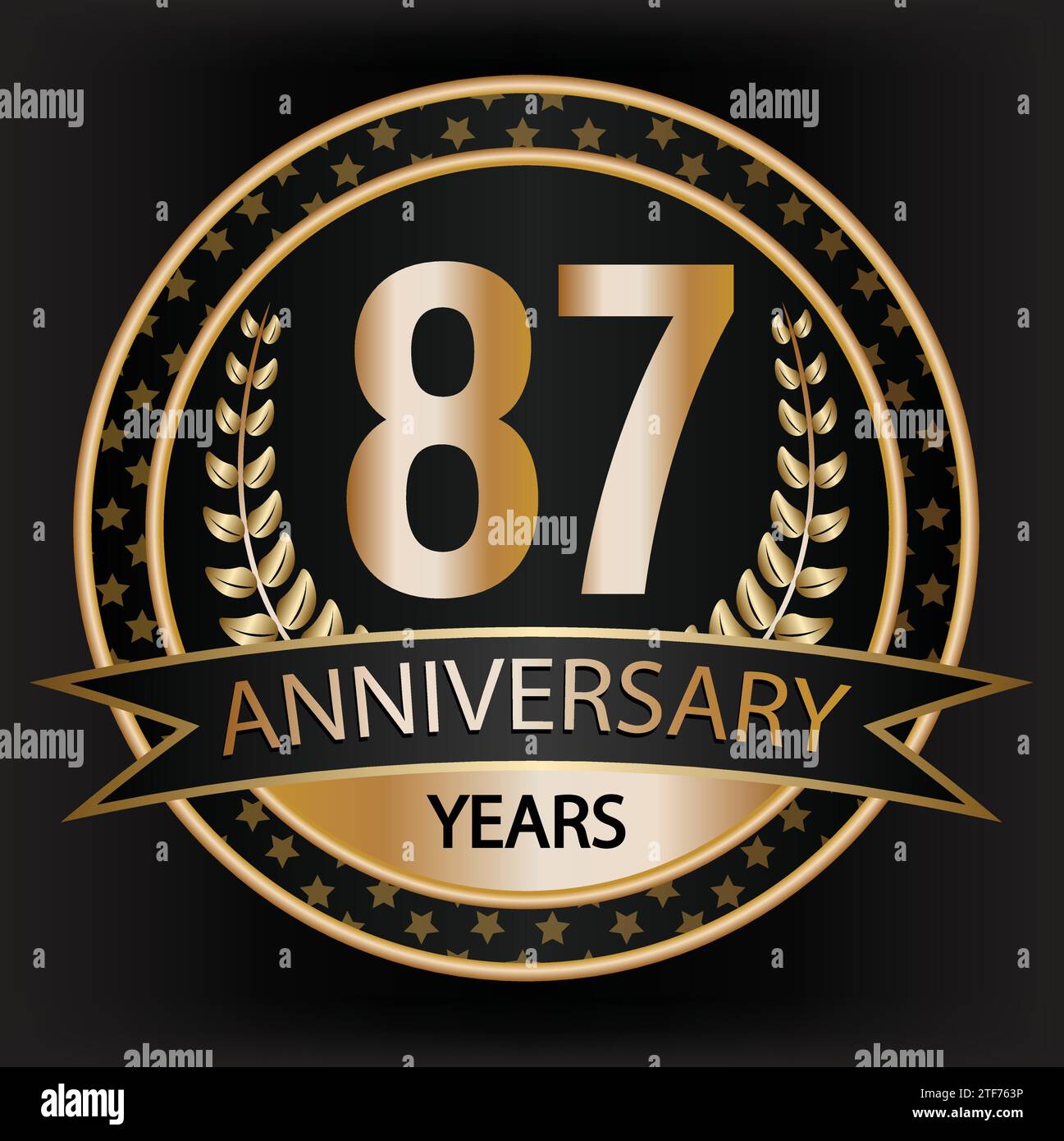 87 th anniversary distinctive stamp Stock Vector Image & Art - Alamy