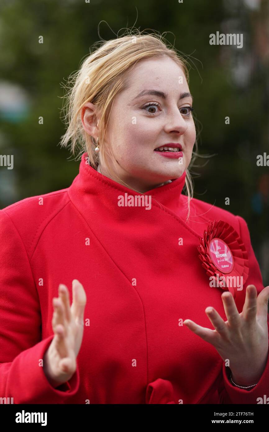 Labour party candidate Gen Kitchen during a visit to Wellingborough to ...