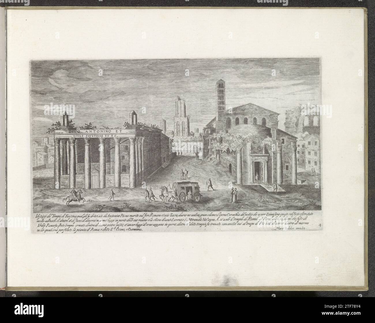 Temple of Antoninus Pius and Faustina and the Temple of Romulus, 1624 ...