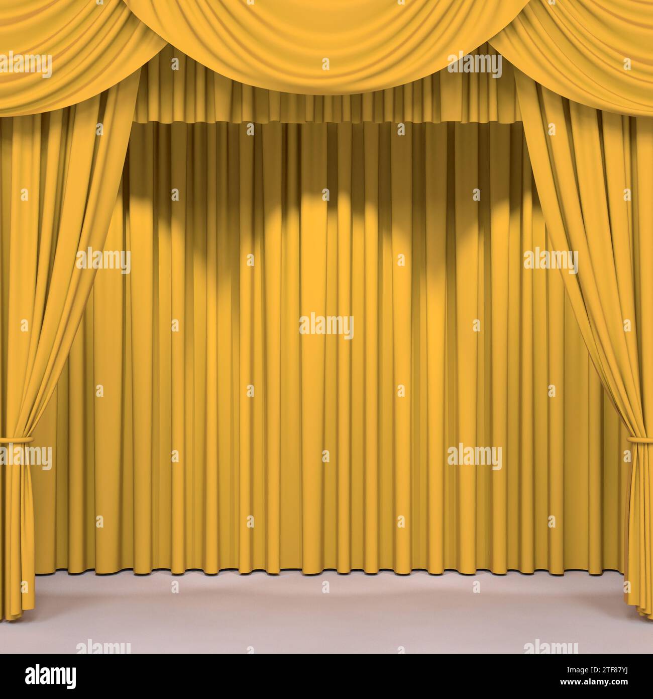 Luxury silk stage or window curtains. Interior design, waiting for show ...