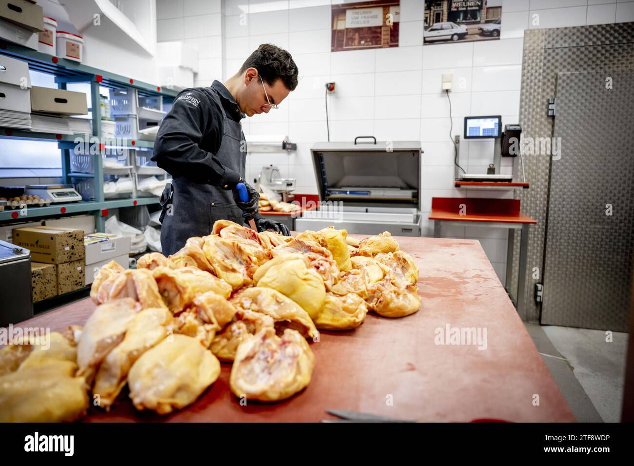 ROTTERDAM - Employees of a poulterer process orders the day before ...