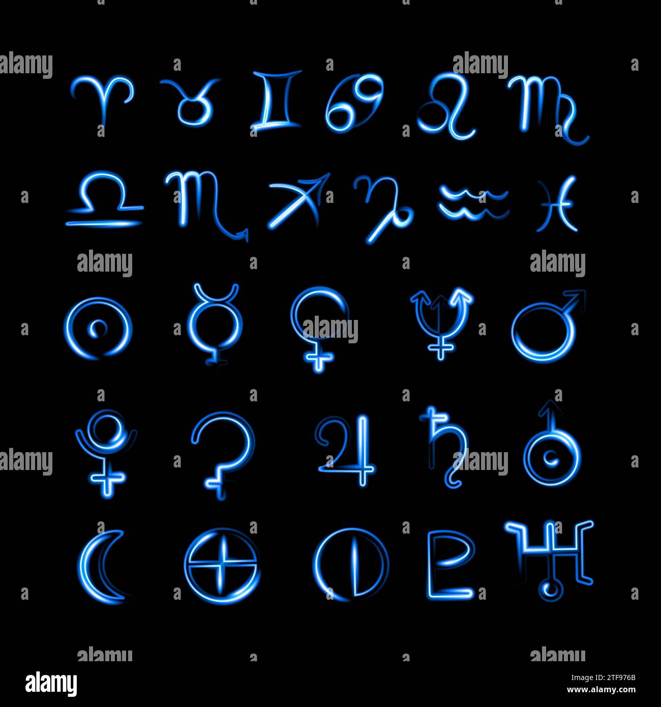 Symbols astrological signs planets Stock Vector Images - Alamy