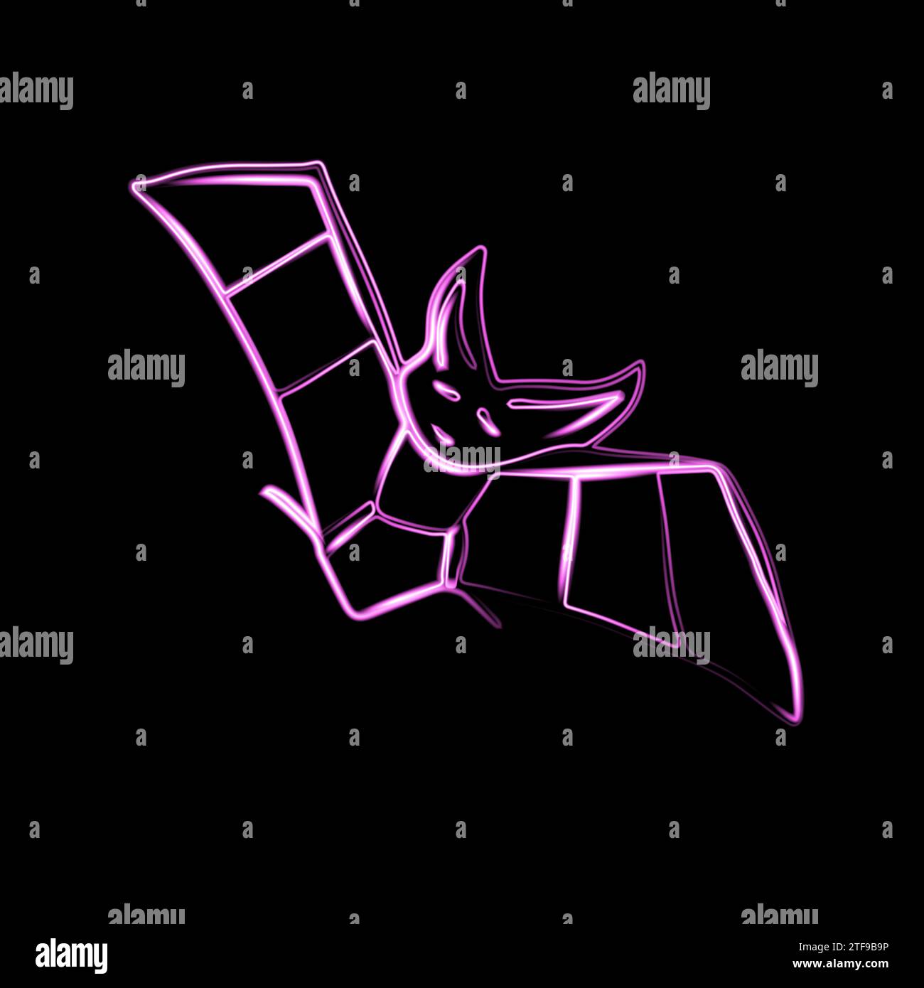 Vector illustration of bat with neon effect Stock Vector Image & Art ...