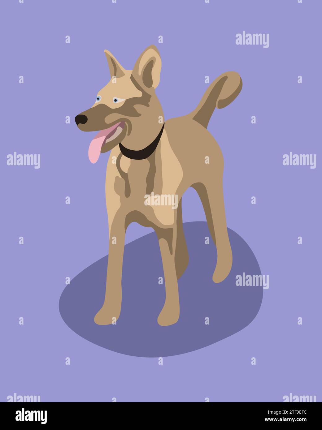 Vector isolated illustration of a shepherd dog Stock Vector Image & Art ...