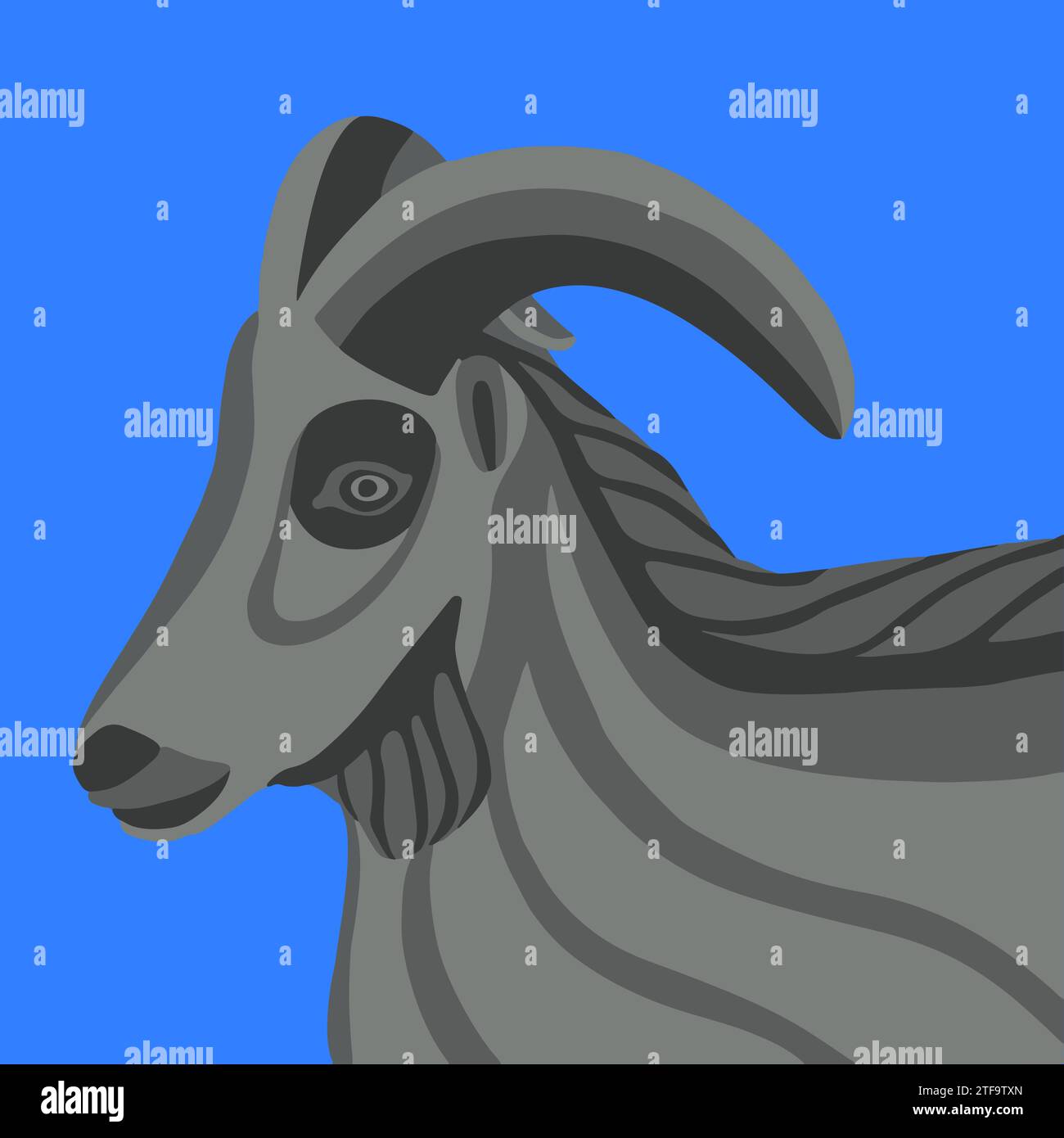 Vector illustration of a goat on a blue background Stock Vector Image ...