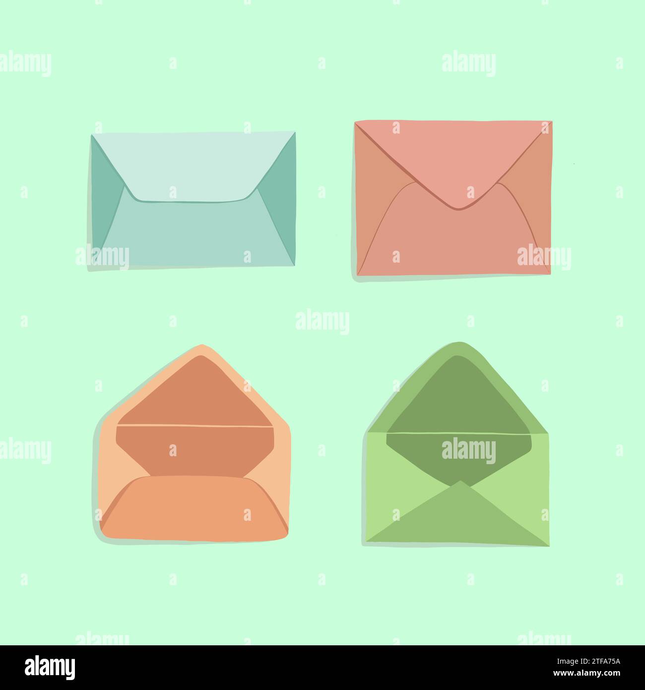 Vector set of open and closed envelopes Stock Vector Image & Art - Alamy