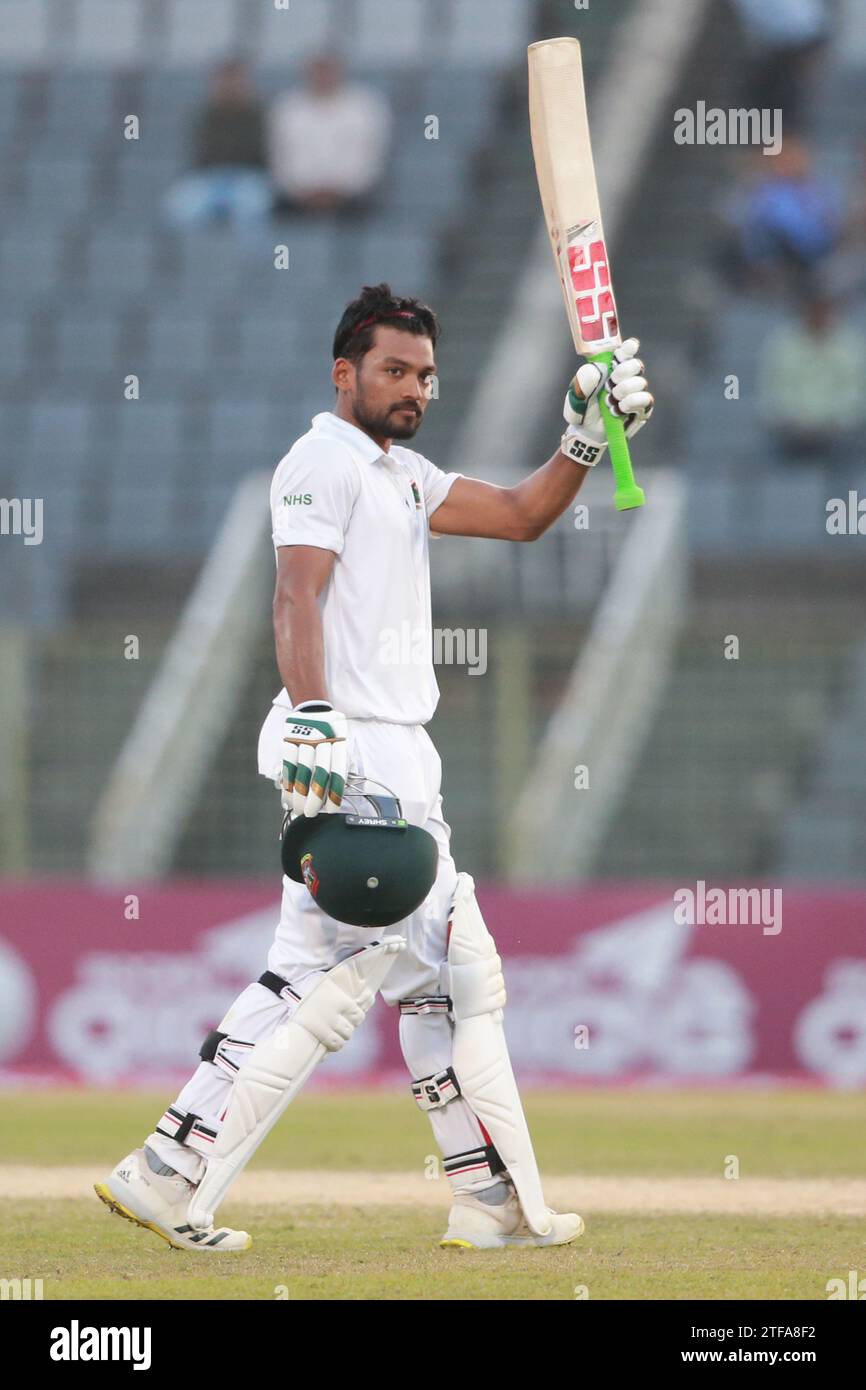 Bangladeshi Test Cricket capatin Najmul Hasan Shanto celebrates after ...