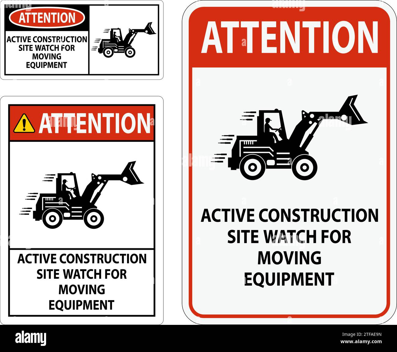 Construction Area Sign Attention - Active Construction Site, Watch For ...