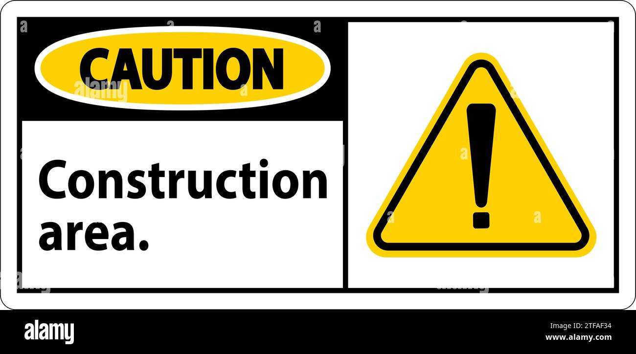 Caution Sign Construction Area Stock Vector Image & Art - Alamy