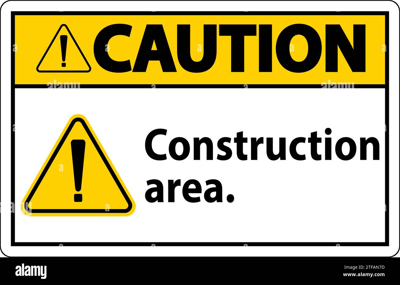 Caution Sign Construction Area Stock Vector Image & Art - Alamy
